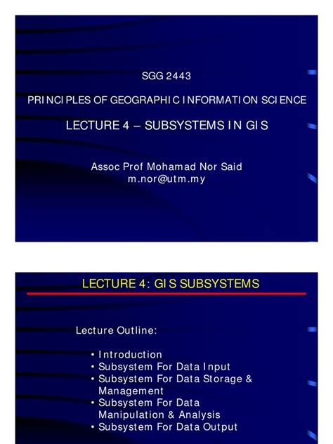 Lecture 4 Gis Subsystems Pdf Geographic Information System Global Positioning System