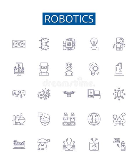 Robotics Line Icons Signs Set Design Collection Of Robotics