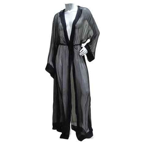 1980s Sheer Silk Hooded Robe For Sale At 1stdibs