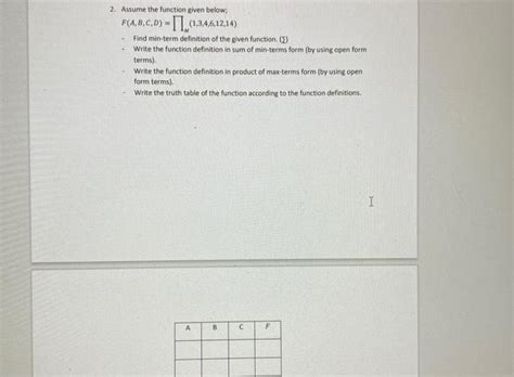 Solved 2 Assume The Function Given Below