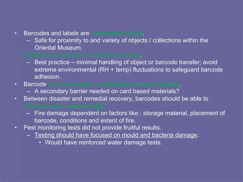 Barcodes A Conservation Perspective Ppt