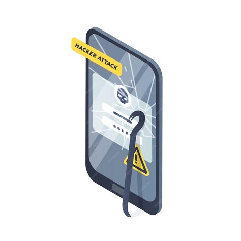 Premium Vector Concept Of Smartphone Under Hacker Attack Phishing And Personal Data Theft