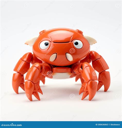 Charming 3d Rendered Tiny Robot Crab In The Style Of Kunio Okawara