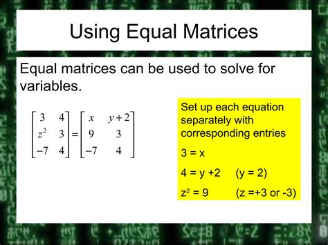 Introduction To Matrices Ppt