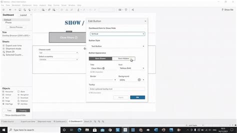 Show Hide Button In Tableau The Data School