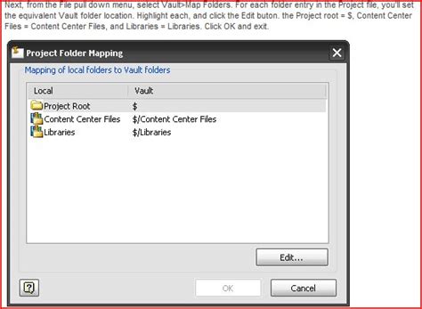 Mapping Of Local Folders To Vault Folders 2010 Autodesk Community