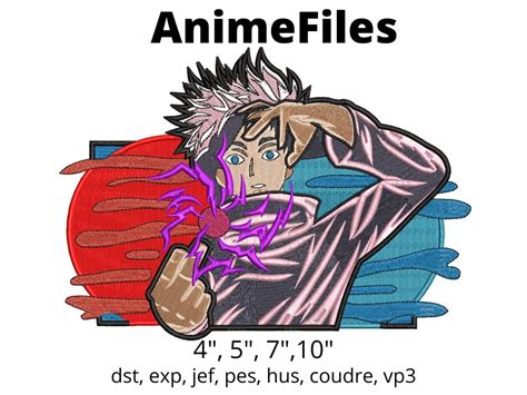 Anime Embroidery Design File Machine Embroidery 4 Size Format Dst Exp