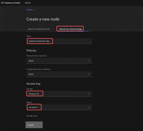 Create Node For S3 Self Guided Lab