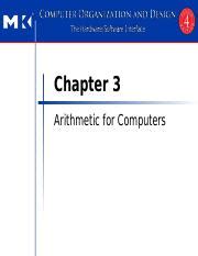 Chapter Arithmetic Selected Slides Chapter Arithmetic For Computers Operations On Integers