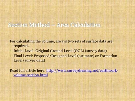 Earthwork Volume Calculation Methods Pptx