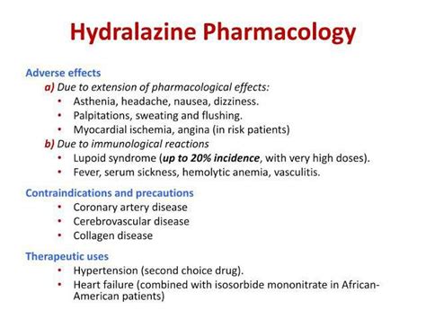 Adverse Effects Of Hydralazine Medizzy