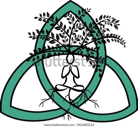 Triquetra Black Line Drawing Silhouette Person Stock Vector Royalty Free 2421803123 Shutterstock
