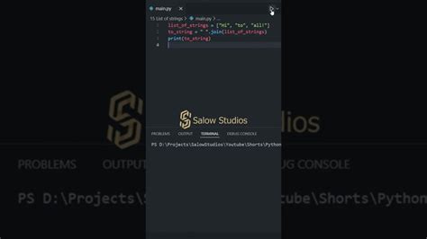 List Of Strings To A Single String In Python Shorts Python