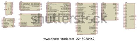 Conditional Graphic Designations Microcontroller Chips Vector Stock Vector Royalty Free