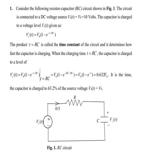 Solved 1 Consider The Following Resistor Capacitor Rc
