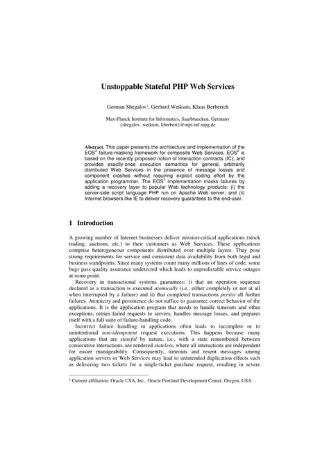 PDF Unstoppable Stateful PHP Web Services