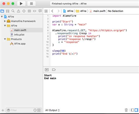 Xcode Alamofire Cant Get Response Closure To Execute Stack Overflow