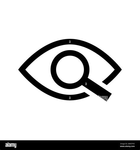Magnifier With Eye Outline Icon Eye With Magnifying Glass Vector Illustration Eps 10 Stock