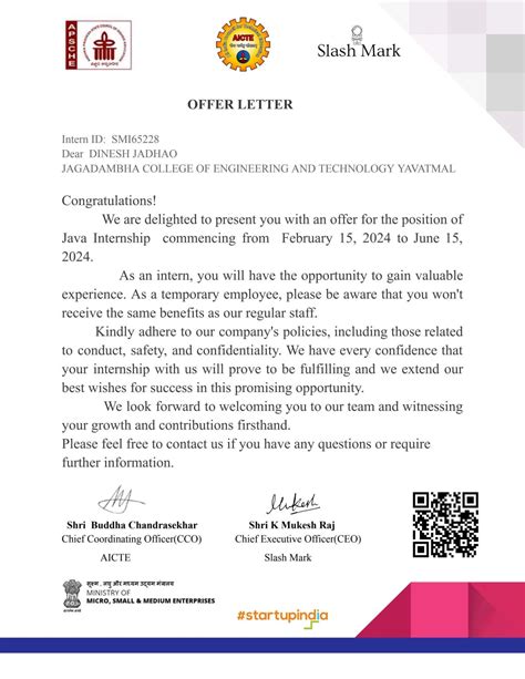 Dinesh Jadhao On Linkedin Linkedincommunity Slashmarkinternship Javainternship Aicte