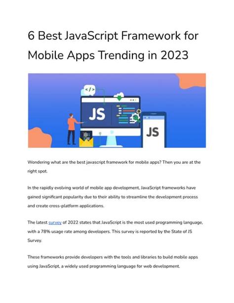 6 Best Javascript Framework For Mobile Apps Trending In 2023pdf