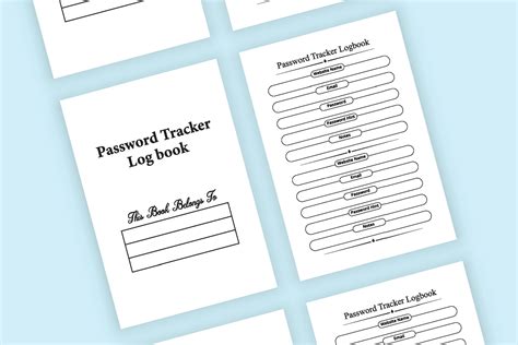 Password Tracker Logbook Interior Password Tracker Notebook Template Website Information