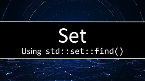C Set The Find Method Youtube