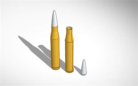 3d Design Bullet Casing Fired Bullet Casing Bullet Tinkercad