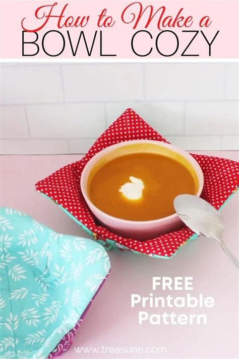Bowl Cozy Pattern Free Pdf Printable Template Treasurie Sewing