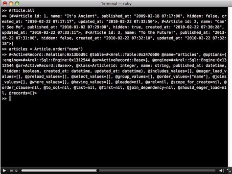 Ruby On Rails Why Active Record Relation Is Not Returned In Console