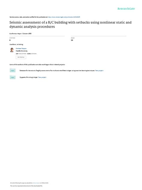 Seismic Assessment Of A Rc Building With Setbacks Using Nonlinear Static And Dynamic Analysis