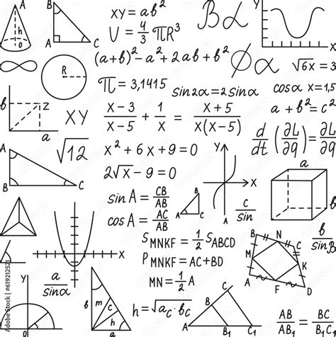 Doodle Math Formula Maths And Mathematics Scribble Homework Various