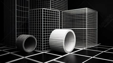 세련된 3d 렌더링 흑백 기하학적 격자 제품 스탠드 배경 스탠 배경 하얀색 배경 쇼룸 배경 이미지 Hd 스탠 하얀색 쇼룸 배경 사진 무료 다운로드 Lovepik