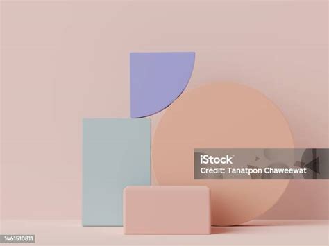 모형 및 제품 프레젠테이션을 위한 최소 디스플레이 연단 디자인의 3d 렌더링 파스텔 컬러 장면이 있는 받침대 무대 모형 및 웹