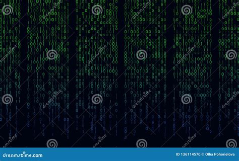 stream binary matrix code on screen computer matrix numbers stock illustration illustration