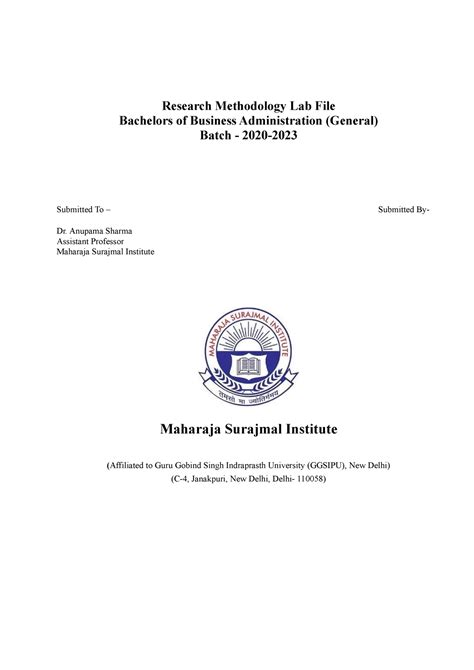 S Vignesh Rm Lab File Research Methodology Lab File Bachelors Of