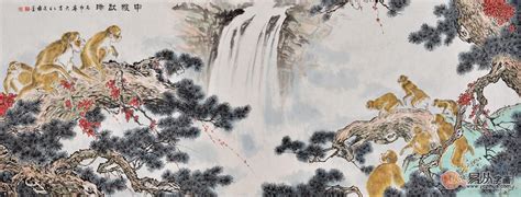 猴子国画图片 猴子画 猴子水墨画 第2页 大山谷图库