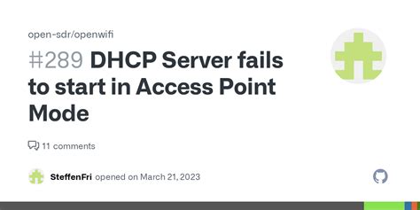 Dhcp Server Fails To Start In Access Point Mode · Issue 289 · Open Sdropenwifi · Github