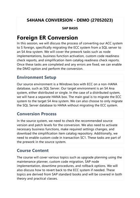 SOLUTION S Hana Conversion Studypool
