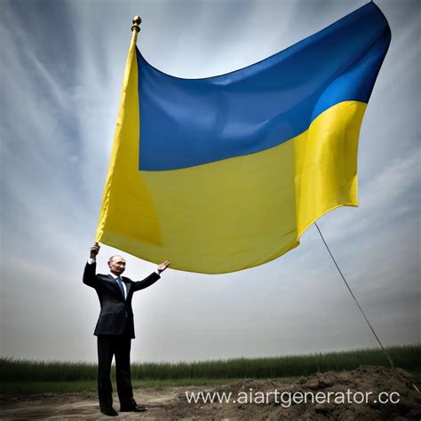 Vladimir Putin Holding Ukraine Flag Symbolic Gesture of Unity | AI Art ...
