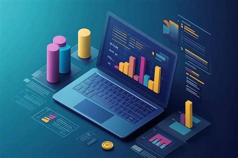 A Laptop With A Chart That Saysgraphson It Premium AI Generated Vector
