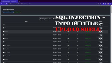 Sql Injection Into Outfile Upload Shell Youtube
