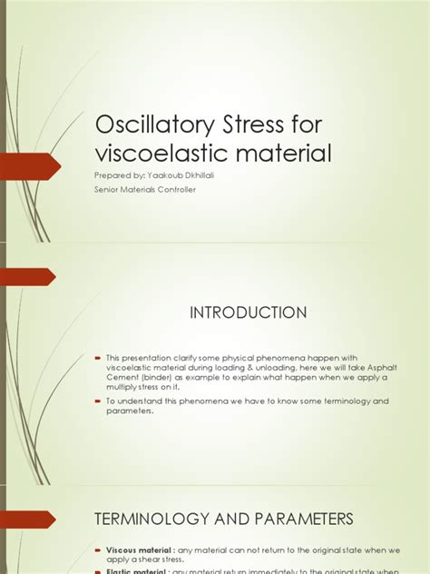 Oscillatory Stress For Viscoelastic Material Pdf Viscoelasticity Deformation Engineering