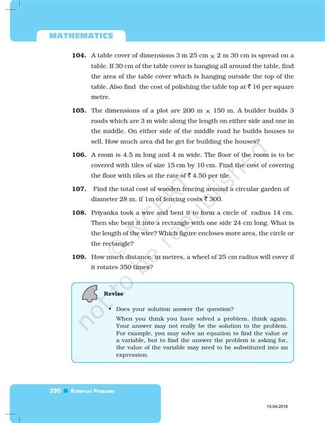 Ncert Exemplar Book For Class 7 Maths Chapter 9 Perimeter And Area