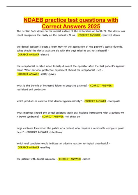 Ndaeb Practice Test Questions With Correct Answers 2025 Ndaeb Stuvia Us