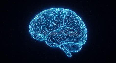 Brain Composed Of Binary Code Network Data Transmission Program Core And Artificial