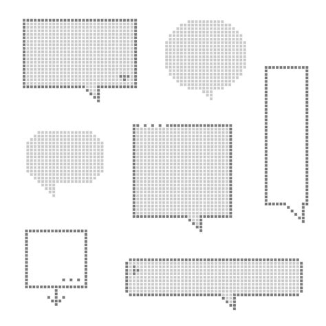Premium Vector Collection Set Of Retro Game 8bit Pixel Speech Bubble Balloon Black And White