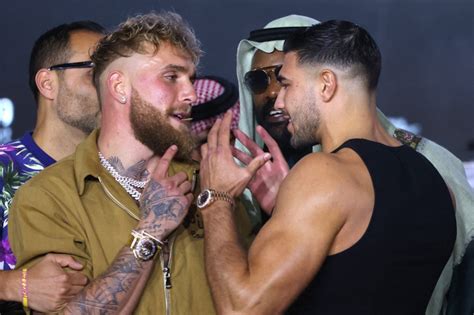 Jake Paul Tommy Fury Hit Their Marks Ahead Of Saudi Celebrity Boxing