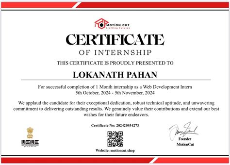 Lokanath Pahan On Linkedin Internship Webdevelopment Learningjourney Tech Motioncut Webdev