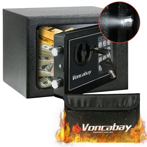 Voncabay Money Safe Box For Home With Sensor Light And Fireproof Money