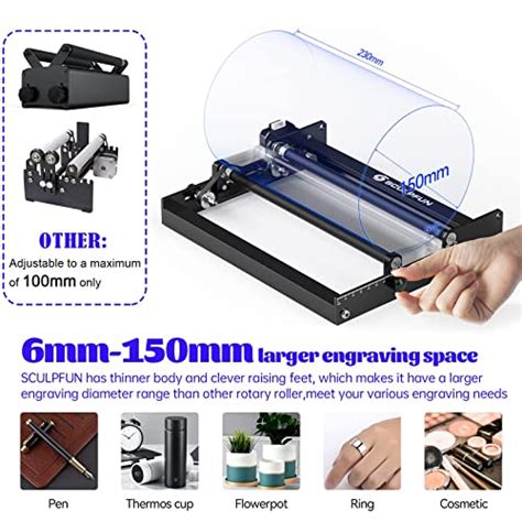 SCULPFUN Laser Rotary Roller Y Axis Rotary Roller For Laser Engraving Machines 360 Rotation